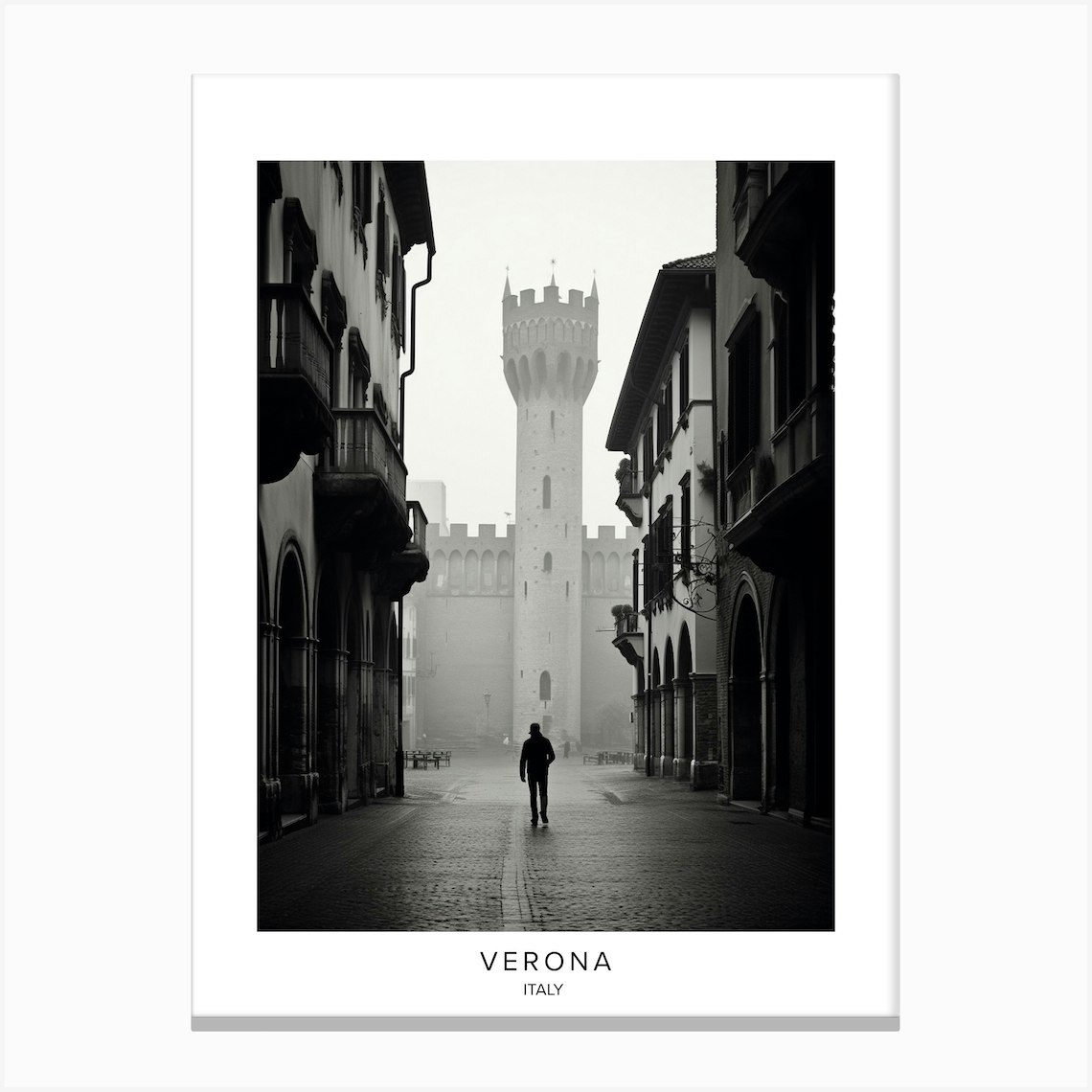 Poster Of Verona Italy Black And White Analogue Photography 4 Canvas