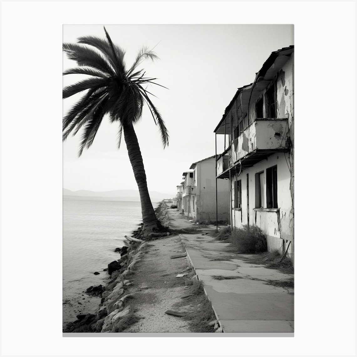 Alghero Italy Black And White Photography 3 Canvas Print By