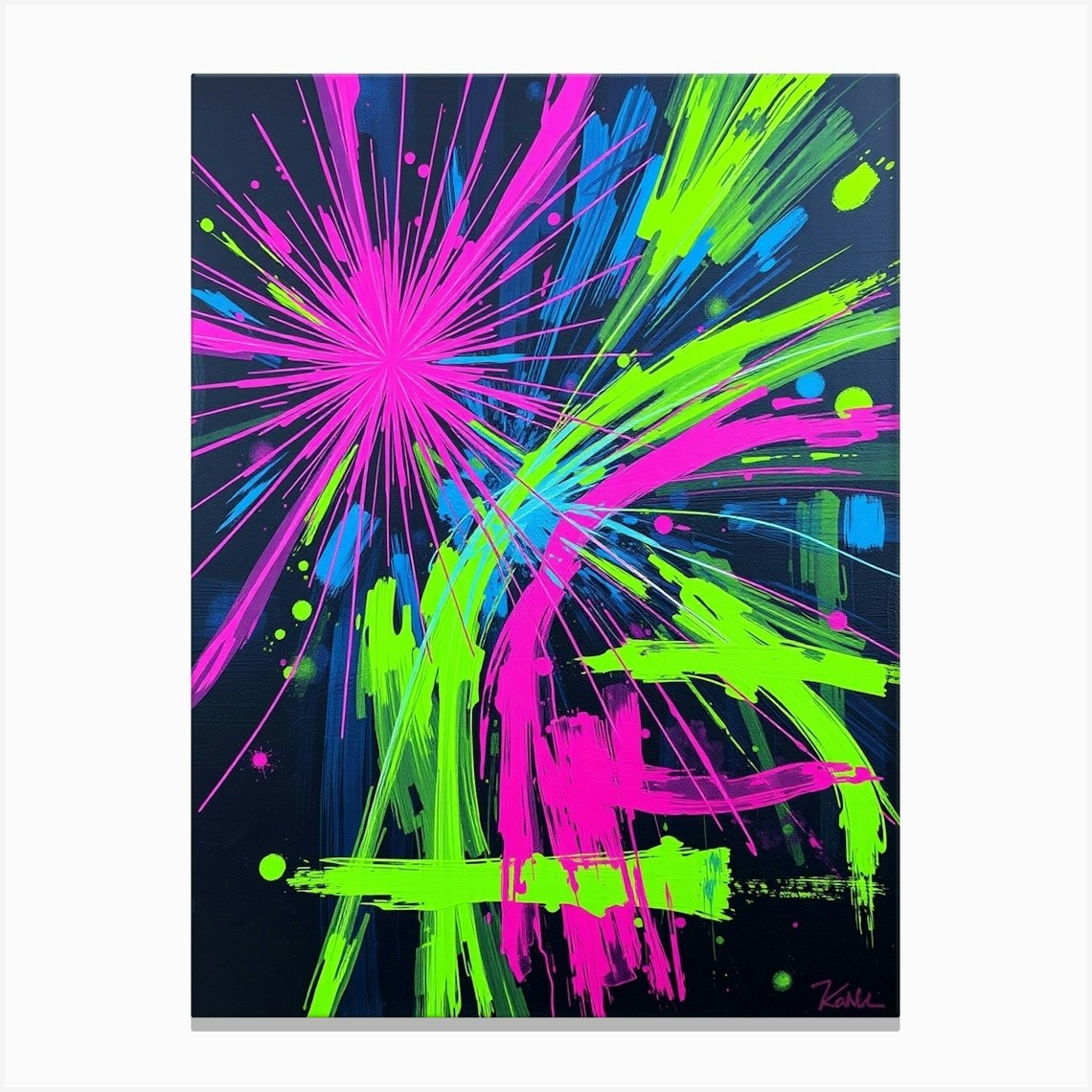 Neon Firework Canvas Print by Fantasy24 - Fy