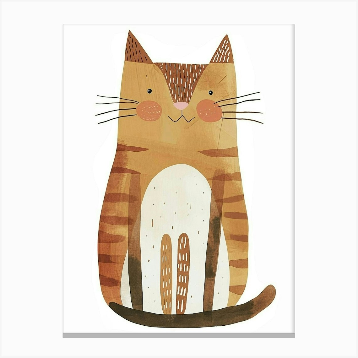 Cheetoh Cat Clipart Illustration 1 Canvas Print by Woof and Whiskers - Fy