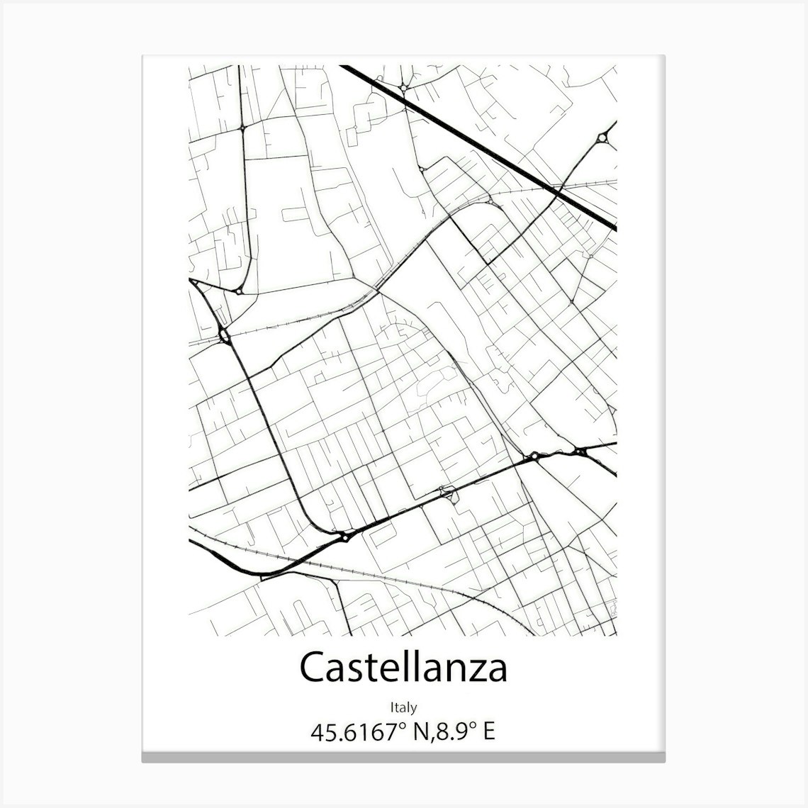 Castellanza,Italy Minimalist Map Canvas Print by Kamluu - Fy