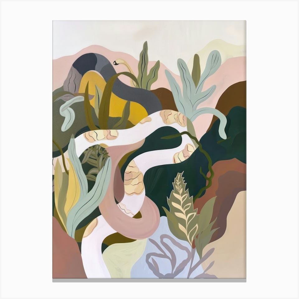 Snakes Pastels Jungle Illustration 2 Art Print by Tropic of Eden - Fy