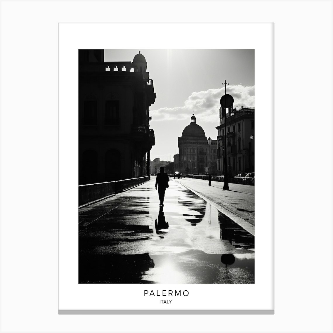 Poster Of Palermo Italy Black And White Analogue Photography 2 Canvas