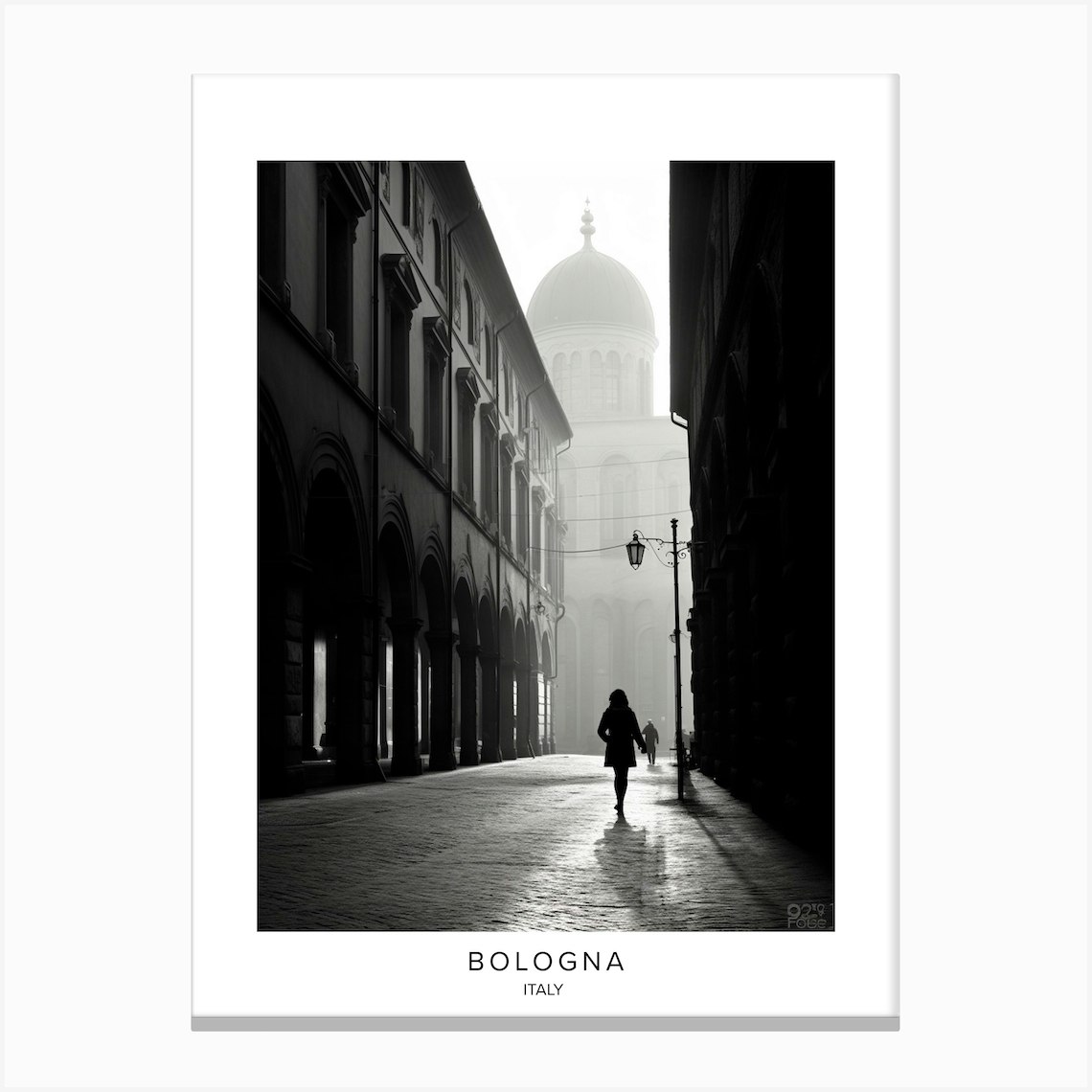 Poster Of Bologna Italy Black And White Analogue Photography 3 Canvas