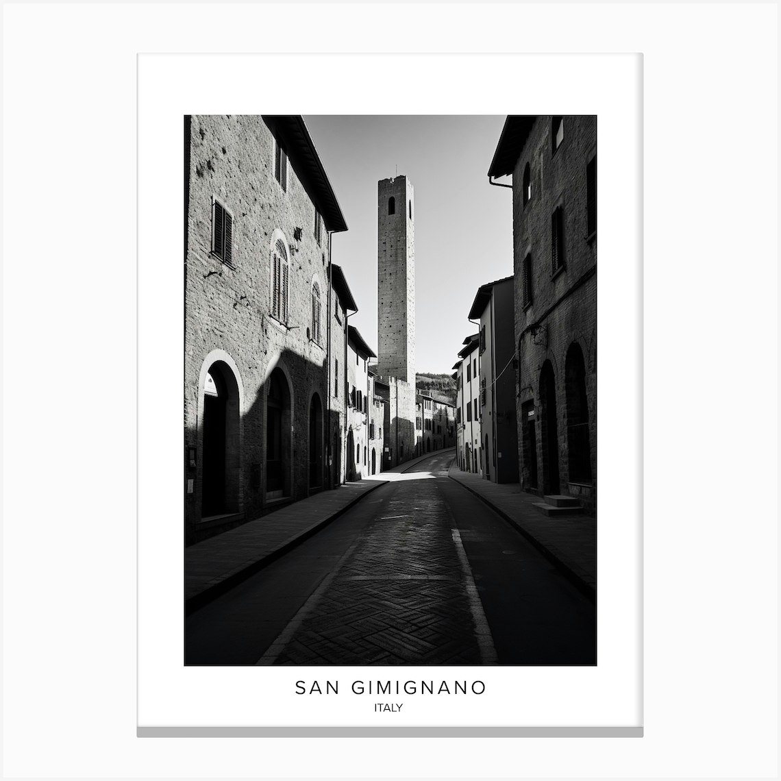 Poster Of San Gimignano Italy Black And White Analogue Photography 2