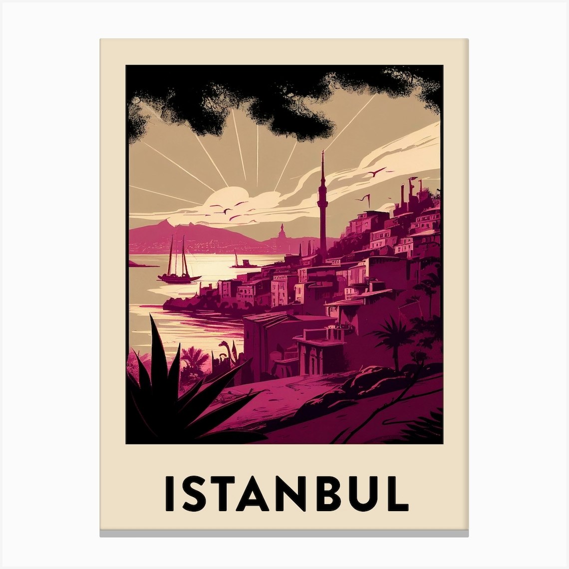 Istanbul Vintage Travel Poster Canvas Print by Travel Poster Collection ...