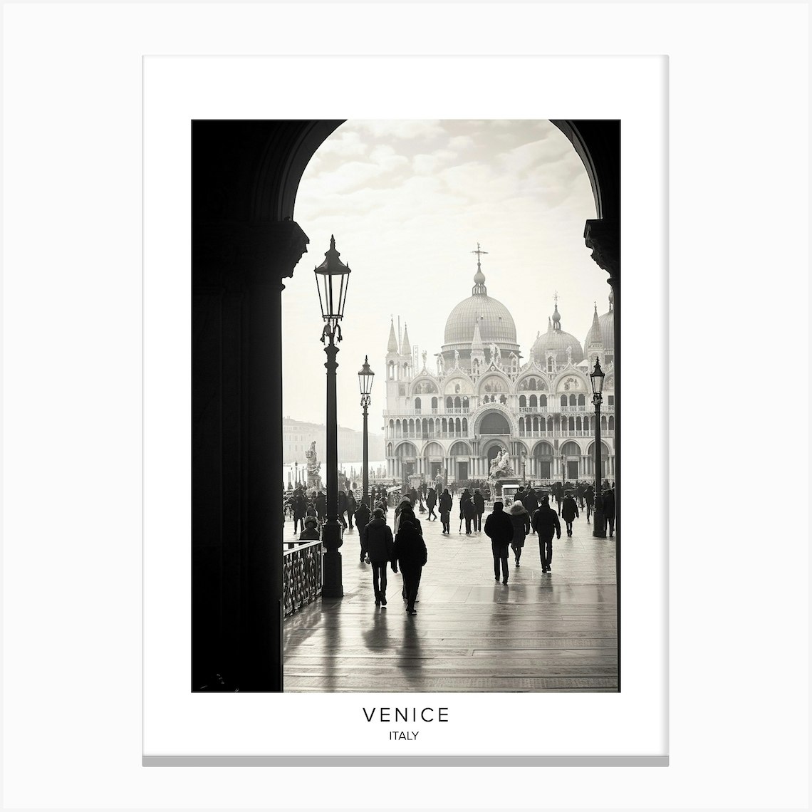Poster Of Venice Italy Black And White Analogue Photography 4 Canvas