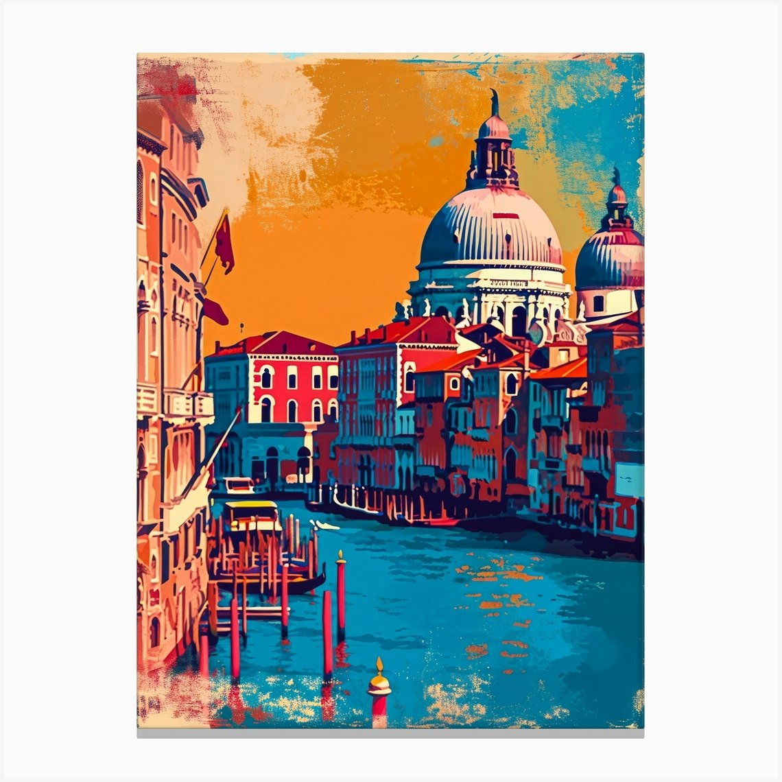 Abstract Venice poster illustration 13 Canvas Print by Juanma Taborda - Fy