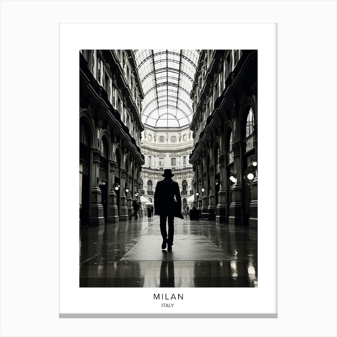 Poster Of Milan Italy Black And White Analogue Photography 3 Canvas