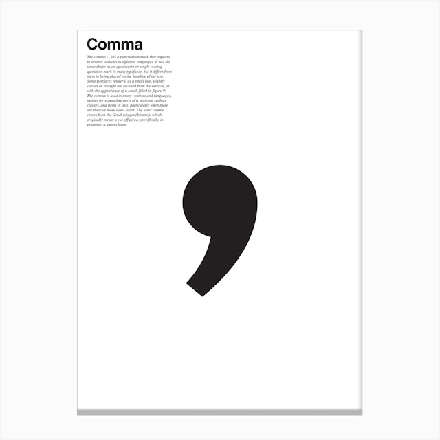 Comma Wall Art Print | Fast shipping | Fy