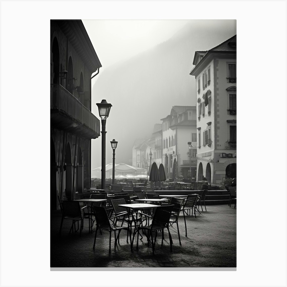 Bolzano Italy Black And White Analogue Photography 3 Canvas Print By
