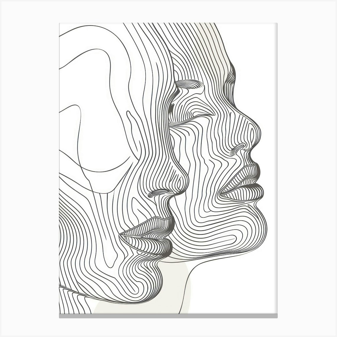 Abstract Women Faces 4 Canvas Print By Essence Lines Fy