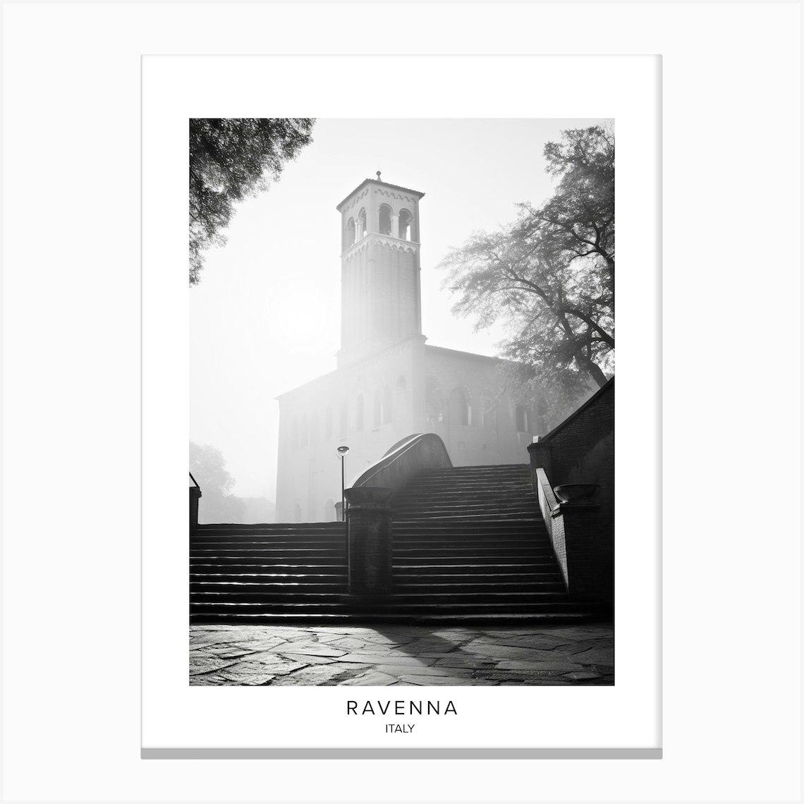 Poster Of Ravenna Italy Black And White Analogue Photography 1 Canvas