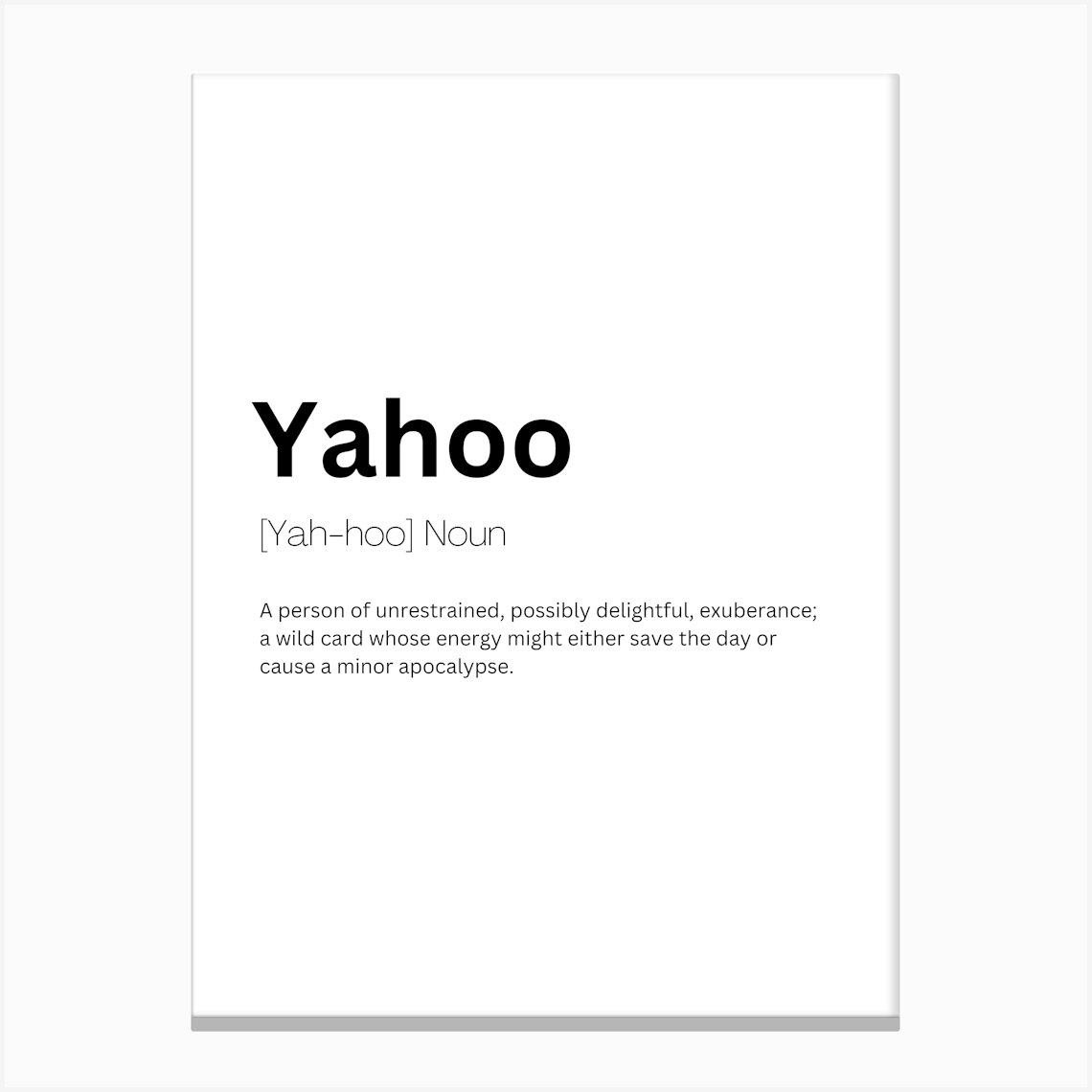 Yahoo Definition Meaning 1 Canvas Print by Kaigozen - Fy