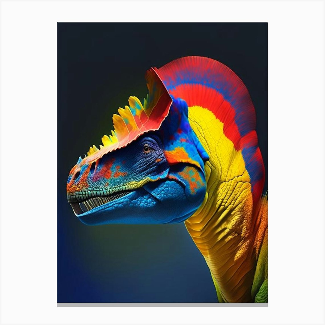 Pachycephalosaurus Primary Colours Dinosaur Canvas Print By Roarsome Art Fy
