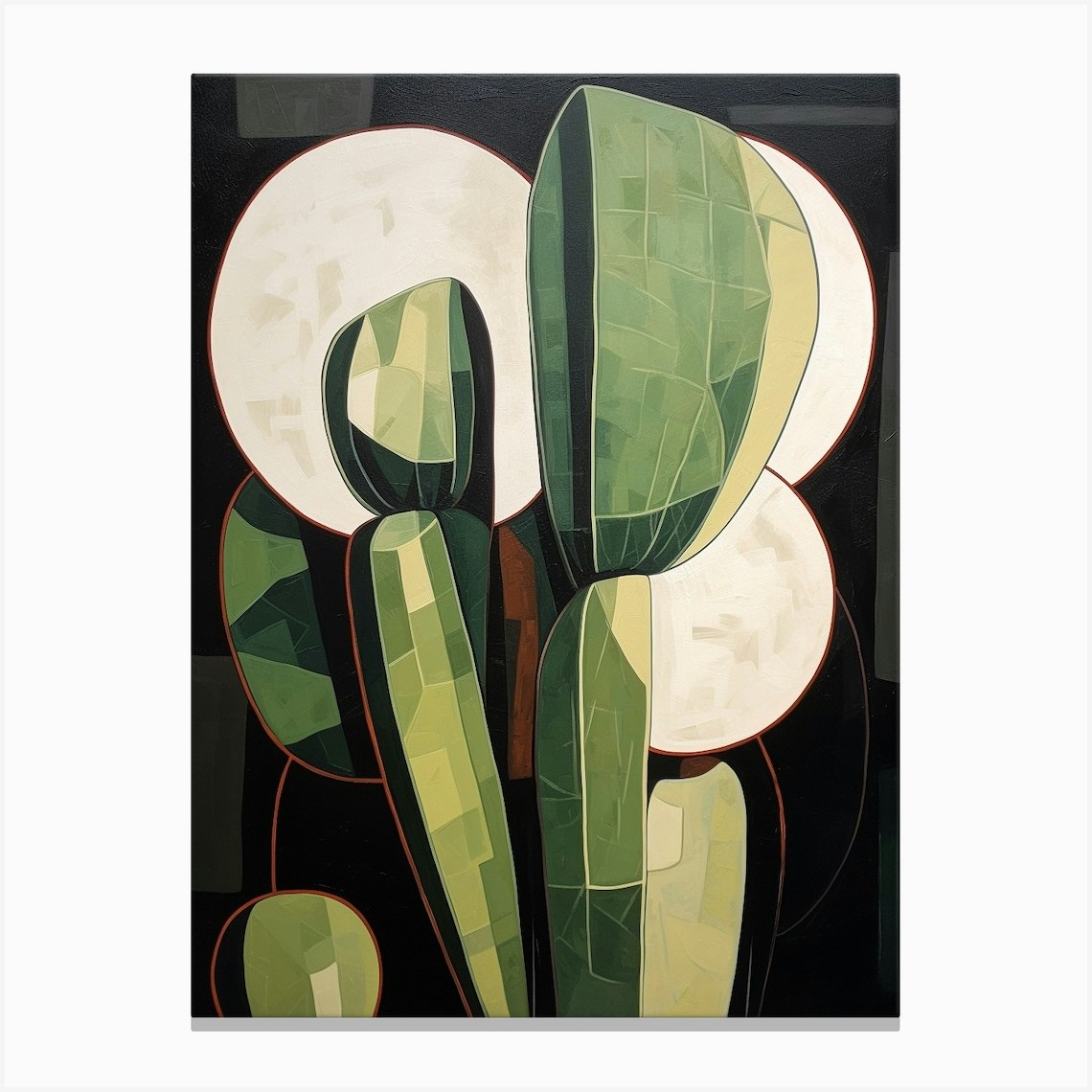 Modern Abstract Cactus Painting Ferocactus Cactus 1 Canvas Print by ...
