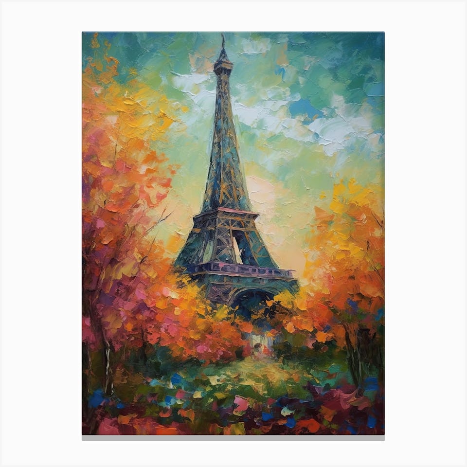 Eiffel Tower Paris France Monet Style 7 Art Print by Fusion Designs - Fy
