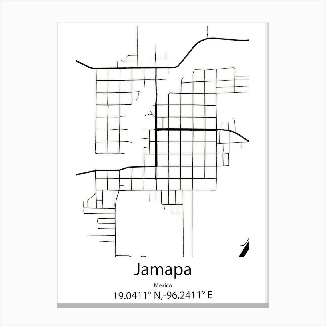 Jamapa,Mexico Minimalist Map Canvas Print by Kamluu - Fy
