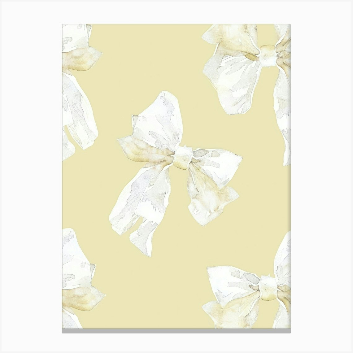 Yellow Coquette Bows 1 Pattern Canvas Print by House of Patterns - Fy