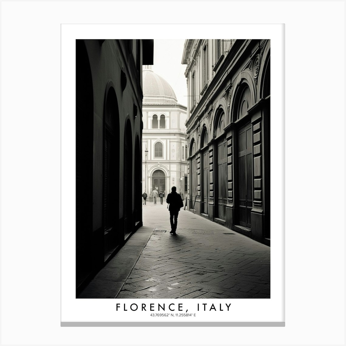 Poster Of Florence Italy Black And White Analogue Photograph 1 Canvas