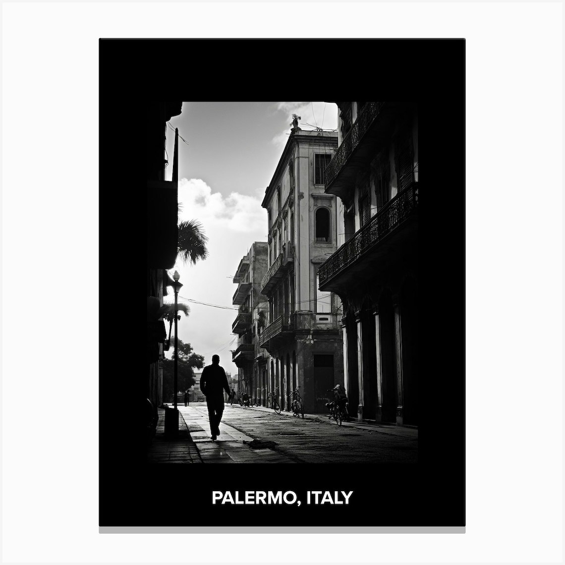 Poster Of Palermo Italy Mediterranean Black And White Photography