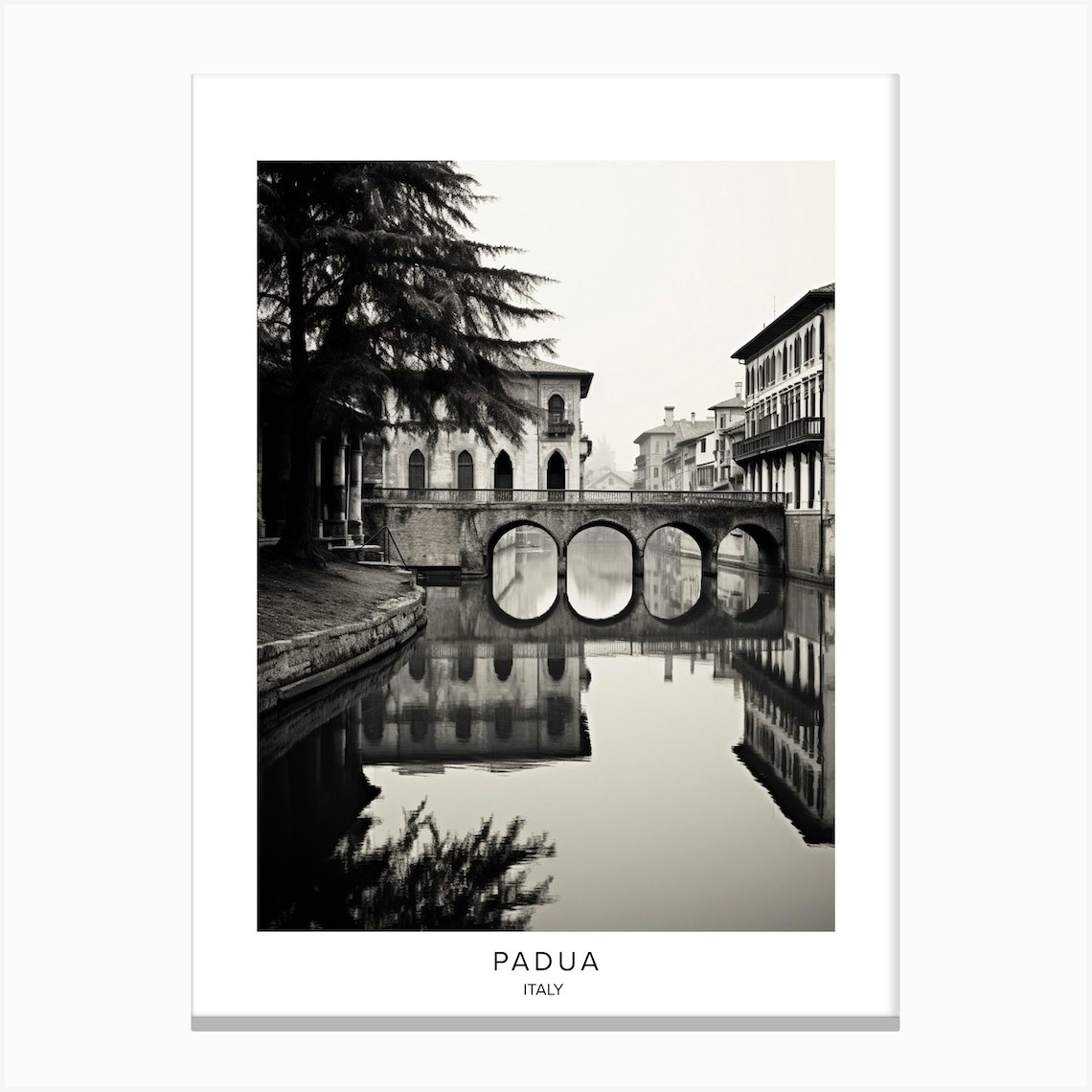 Poster Of Padua Italy Black And White Analogue Photography 2 Canvas