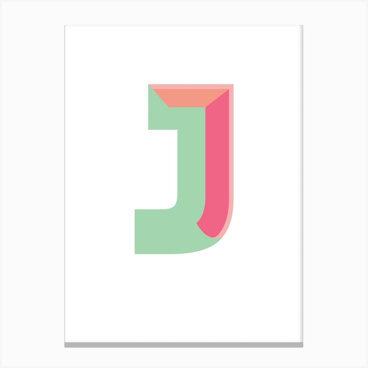 Tropical Initial J Art Print by Show Pony - Fy