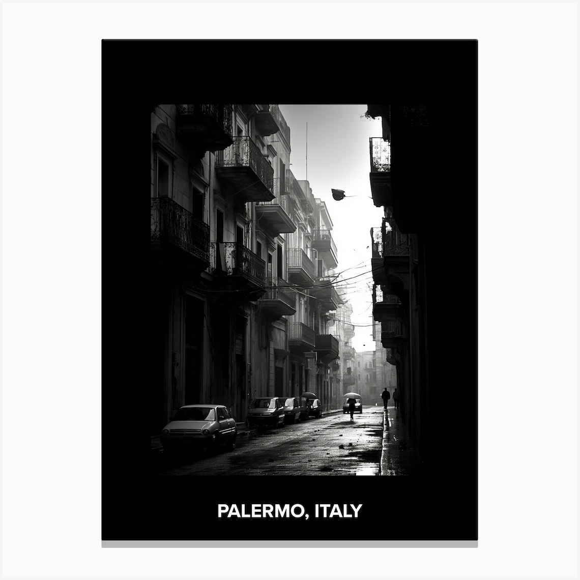 Poster Of Palermo Italy Mediterranean Black And White Photography