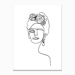 Frida Kahlo Line Art Print by Julia Hariri - Fy