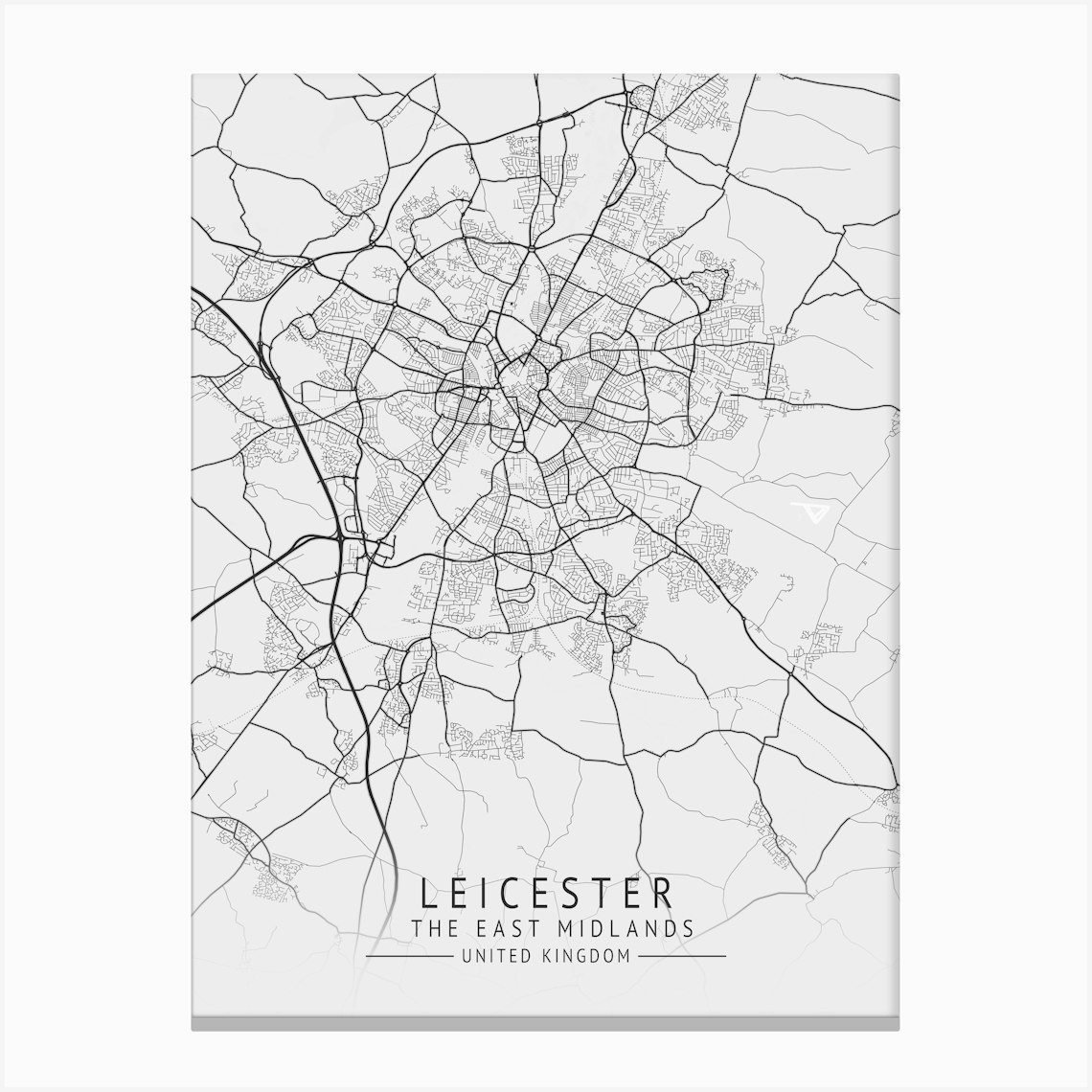 Leicester City Map Canvas Print by Promatic Art - Fy
