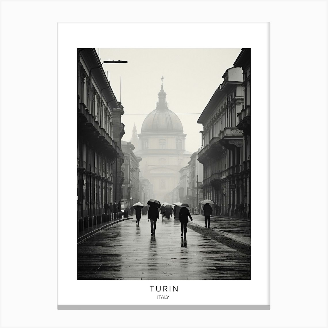 Poster Of Turin Italy Black And White Analogue Photography 4 Canvas