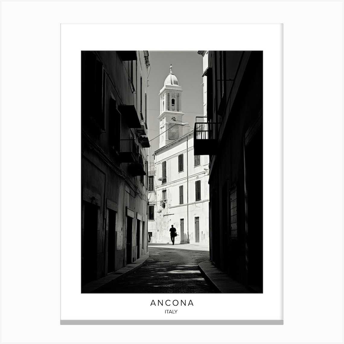 Poster Of Ancona Italy Black And White Analogue Photography 3 Canvas