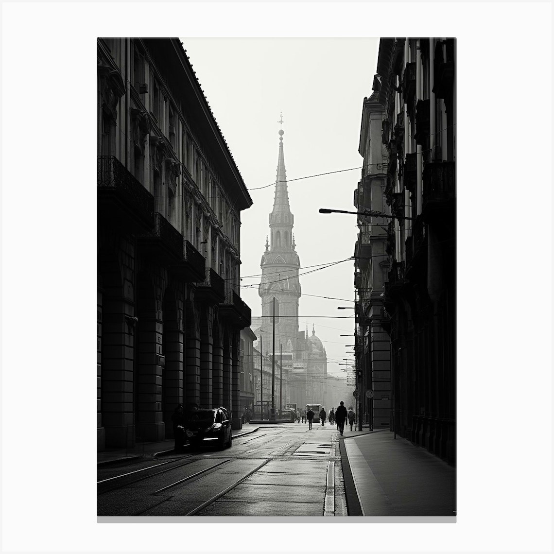 Turin Italy Black And White Analogue Photography 2 Canvas Print By
