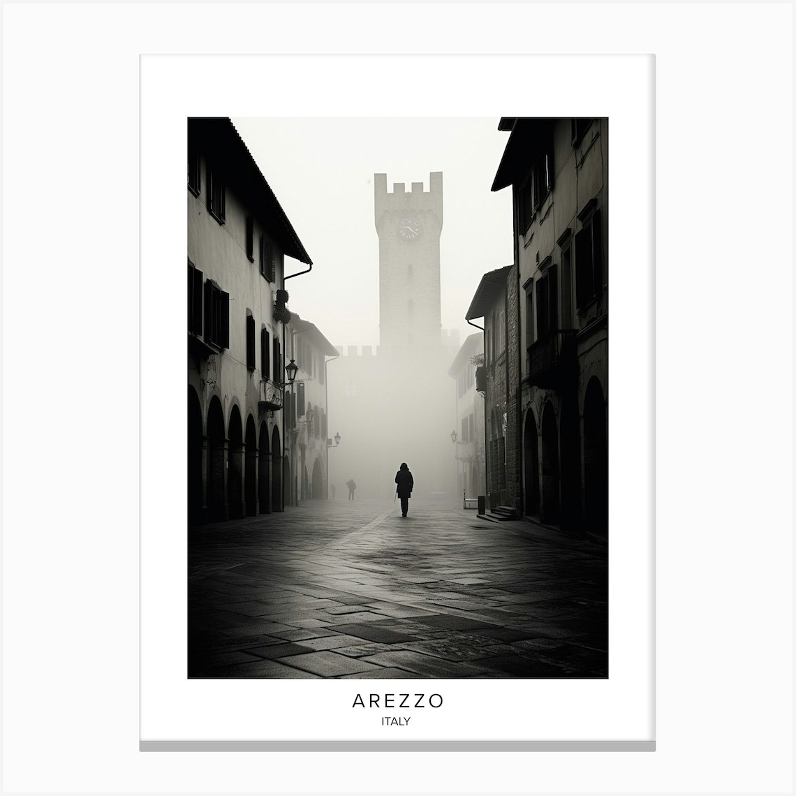 Poster Of Arezzo Italy Black And White Analogue Photography 4 Canvas