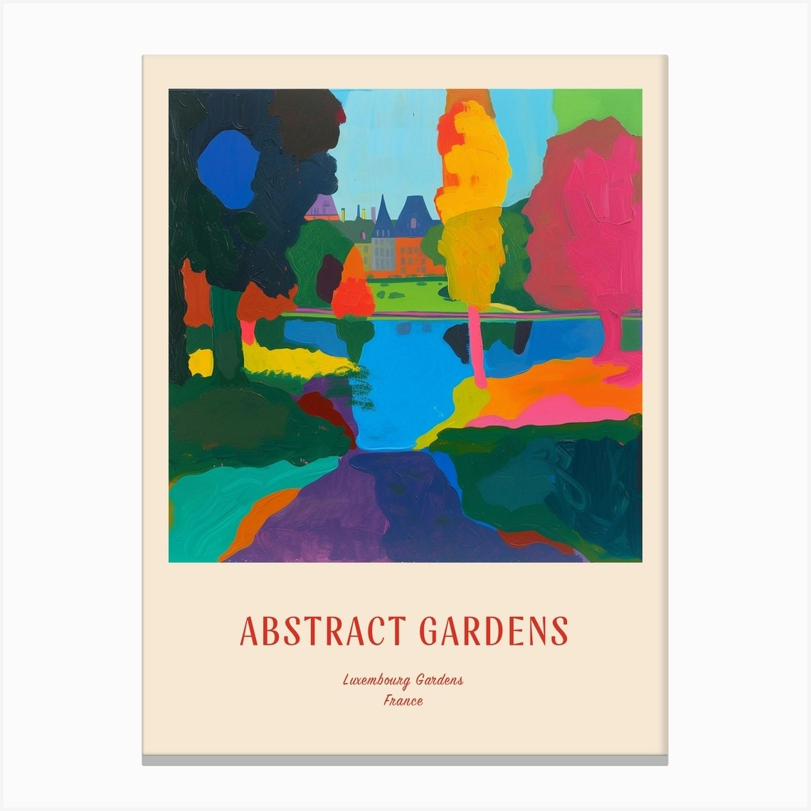 Colourful Gardens Luxembourg Gardens France 2 Red Poster Canvas Print by Hue Horizons Art Prints ...