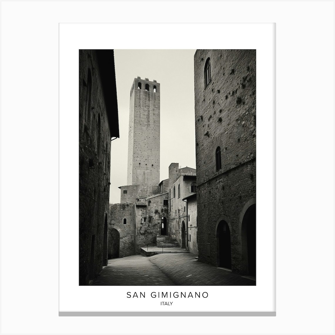 Poster Of San Gimignano Italy Black And White Analogue Photography 4