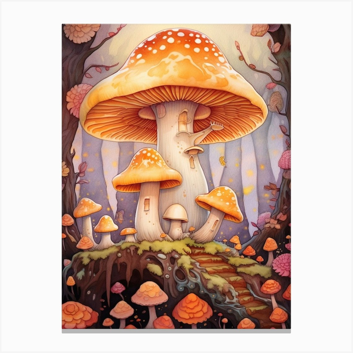 Storybook Mushrooms 6 Canvas Print by Enchanted Prints - Fy