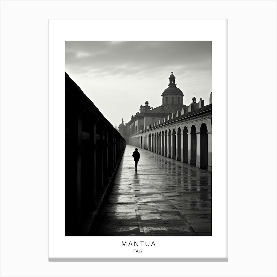 Poster Of Mantua Italy Black And White Analogue Photography 4 Canvas