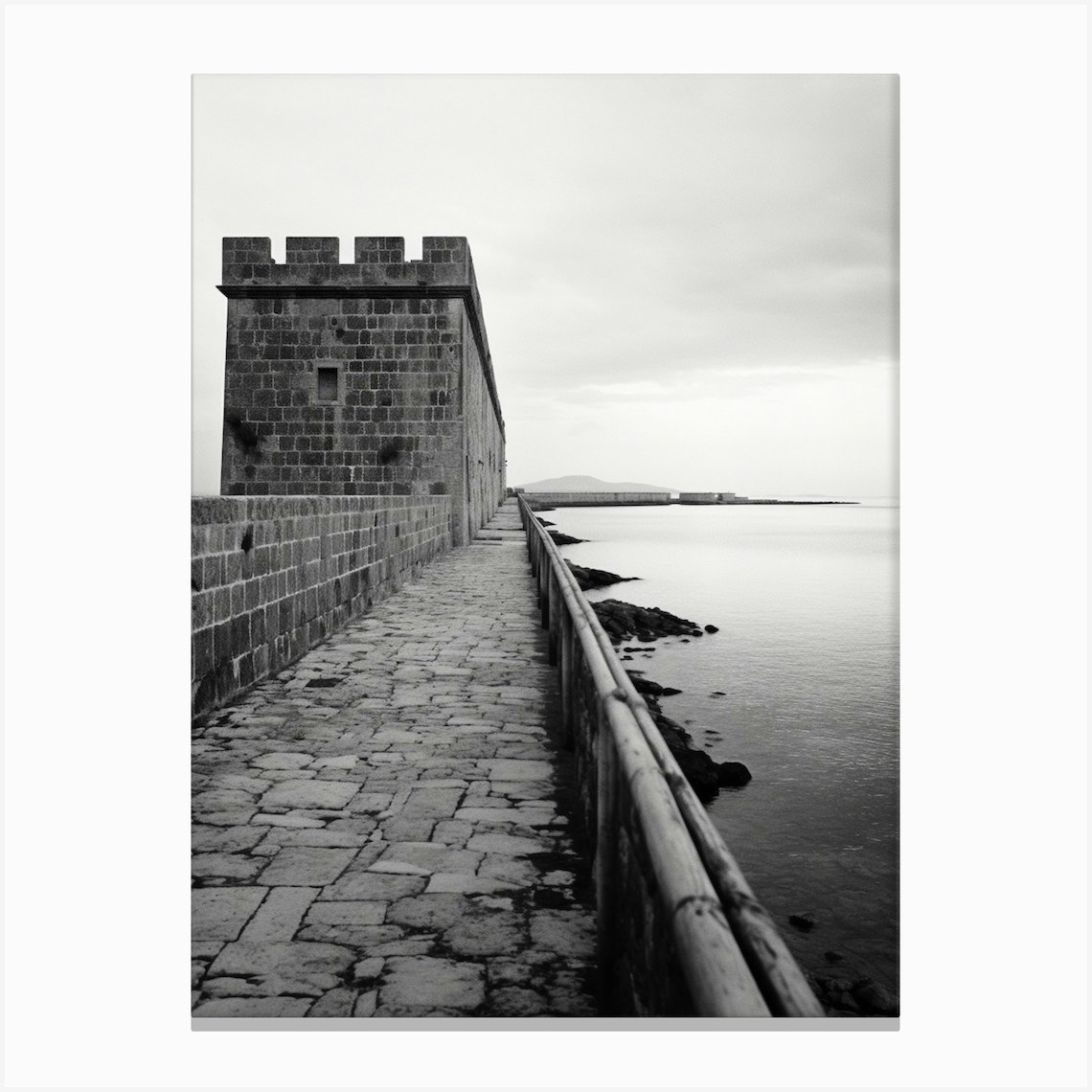 Alghero Italy Black And White Photography 4 Canvas Print By
