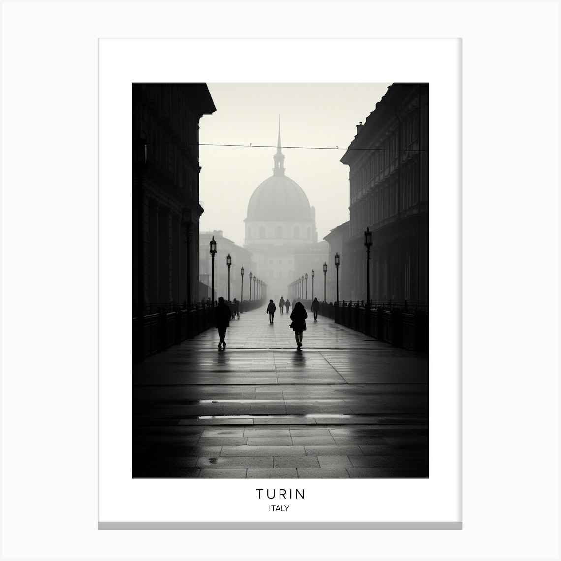 Poster Of Turin Italy Black And White Analogue Photography 3 Canvas
