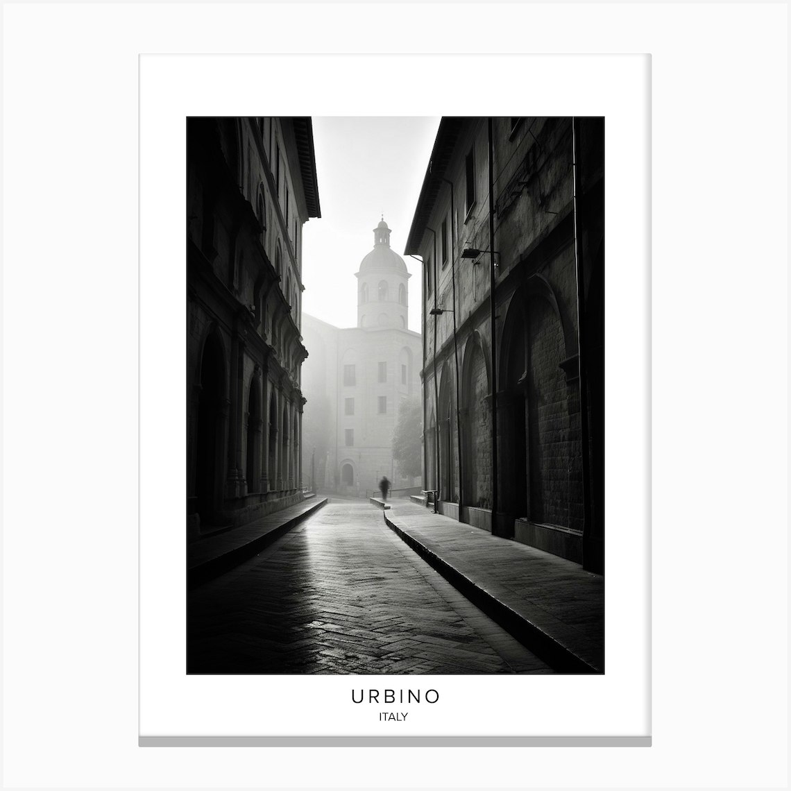 Poster Of Urbino Italy Black And White Analogue Photography 1 Canvas