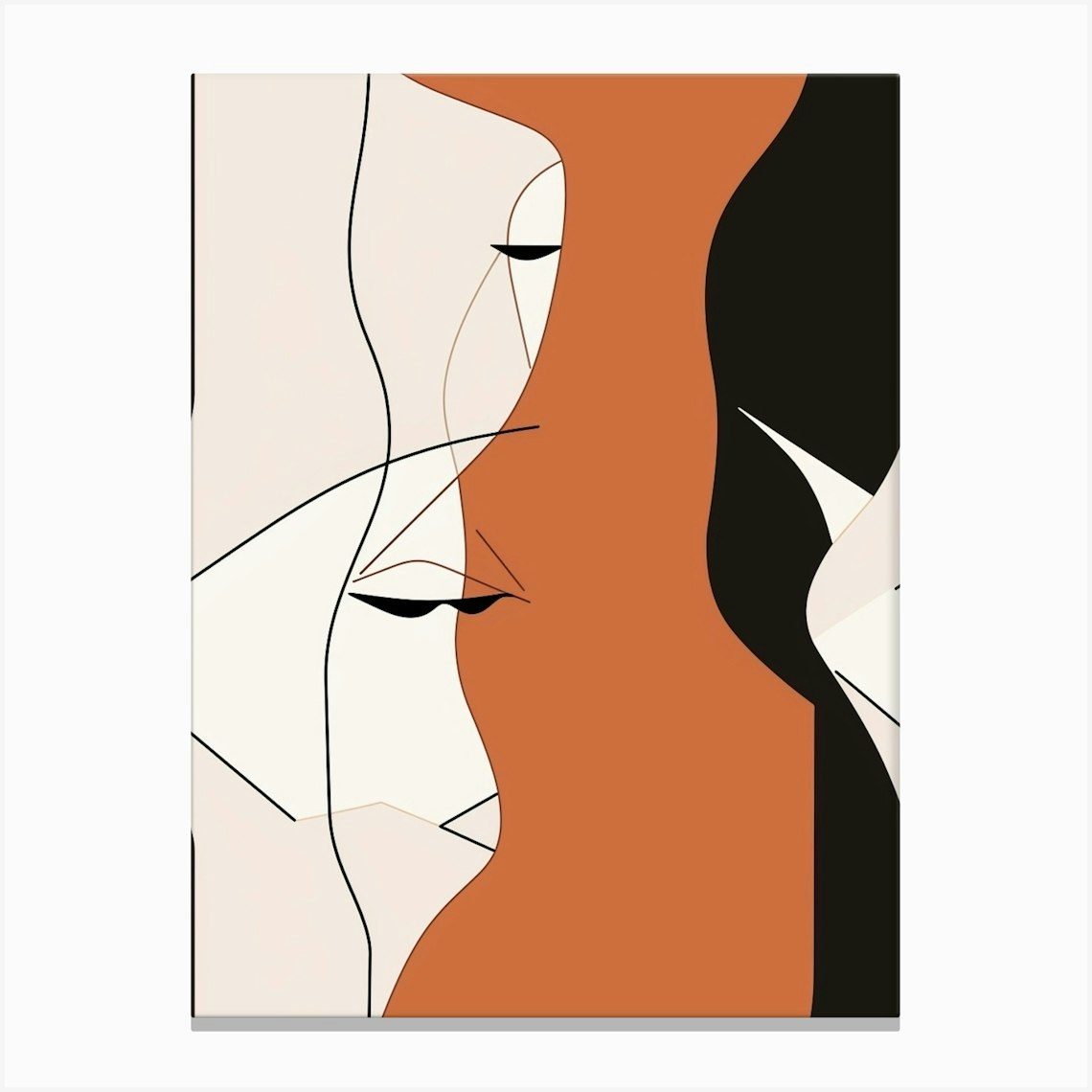 Minimalist Abstract Face Drawing Canvas Print By Essence Lines Fy