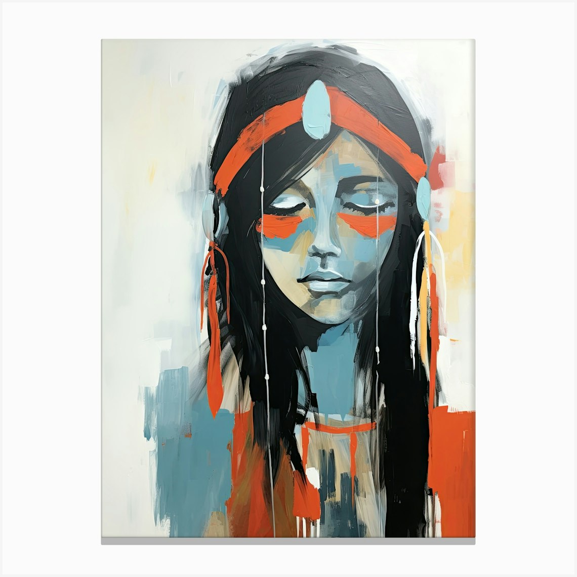 Mystic Harmony, Native American Woman Canvas Print by Art-Syndicate - Fy