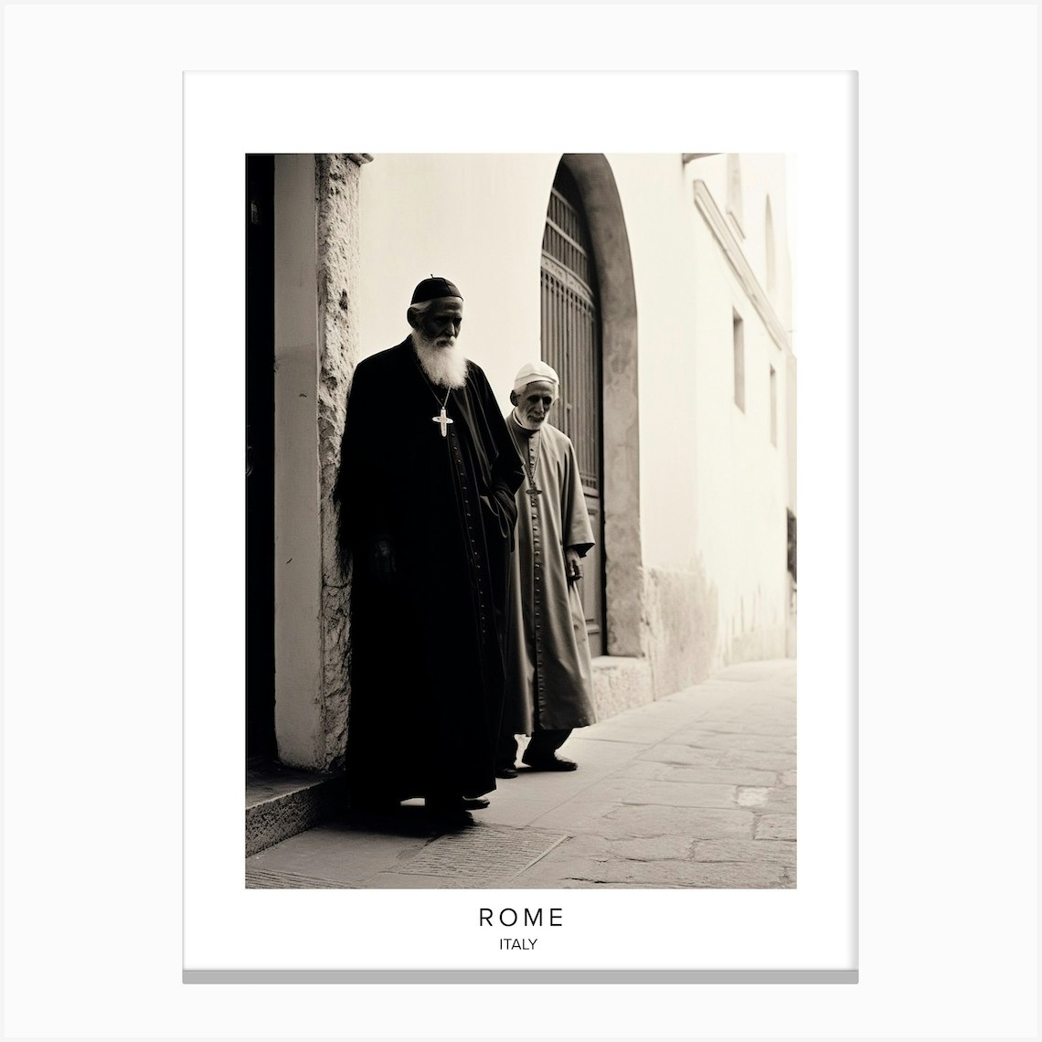 Poster Of Rome Italy Black And White Analogue Photography 4 Canvas