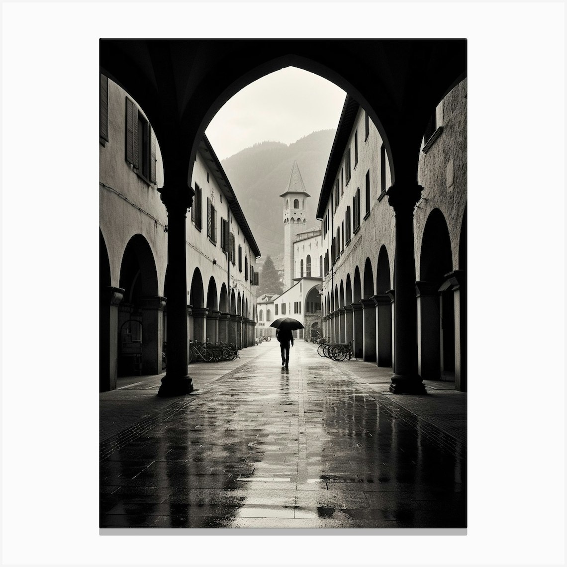 Trento Italy Black And White Analogue Photography 2 Canvas Print By