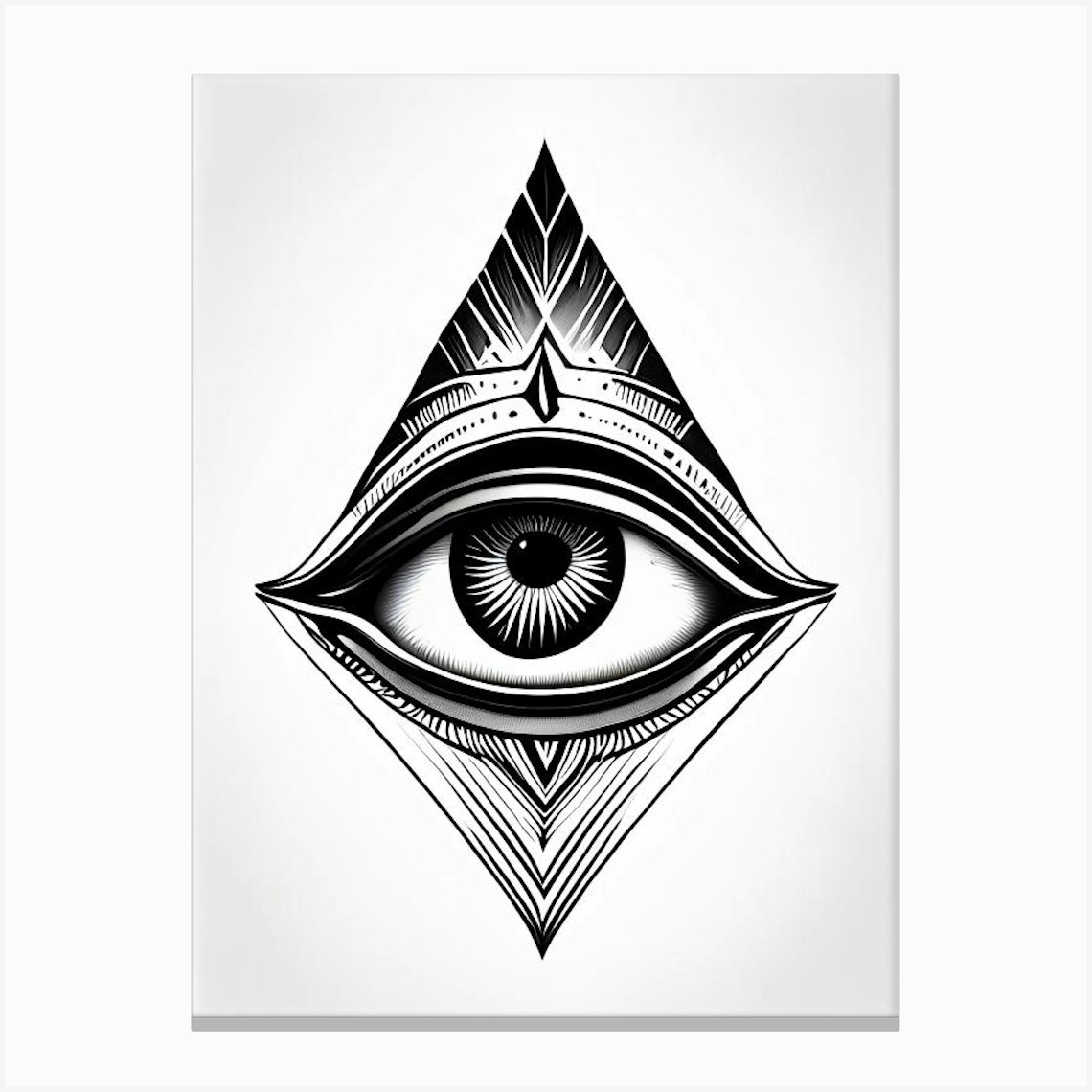 Perception, Symbol, Third Eye Simple Black & White Illustration 1 ...