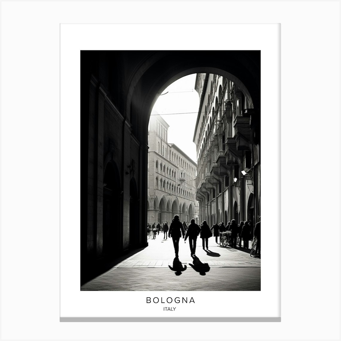 Poster Of Bologna Italy Black And White Analogue Photography 1 Canvas