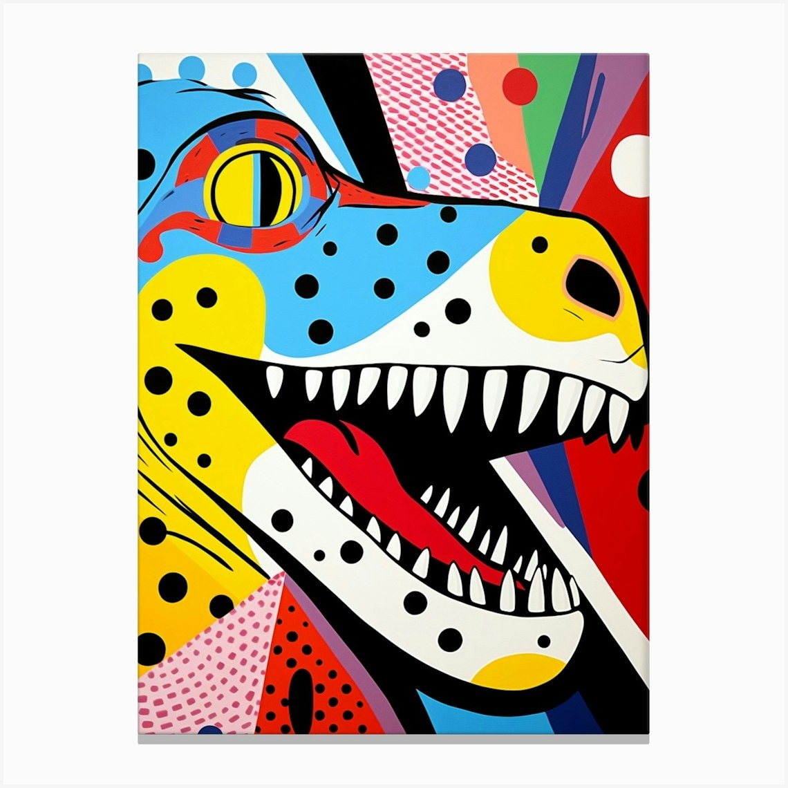 Pop Art Dinosaur 3 Canvas Print by PopArt Pals - Fy