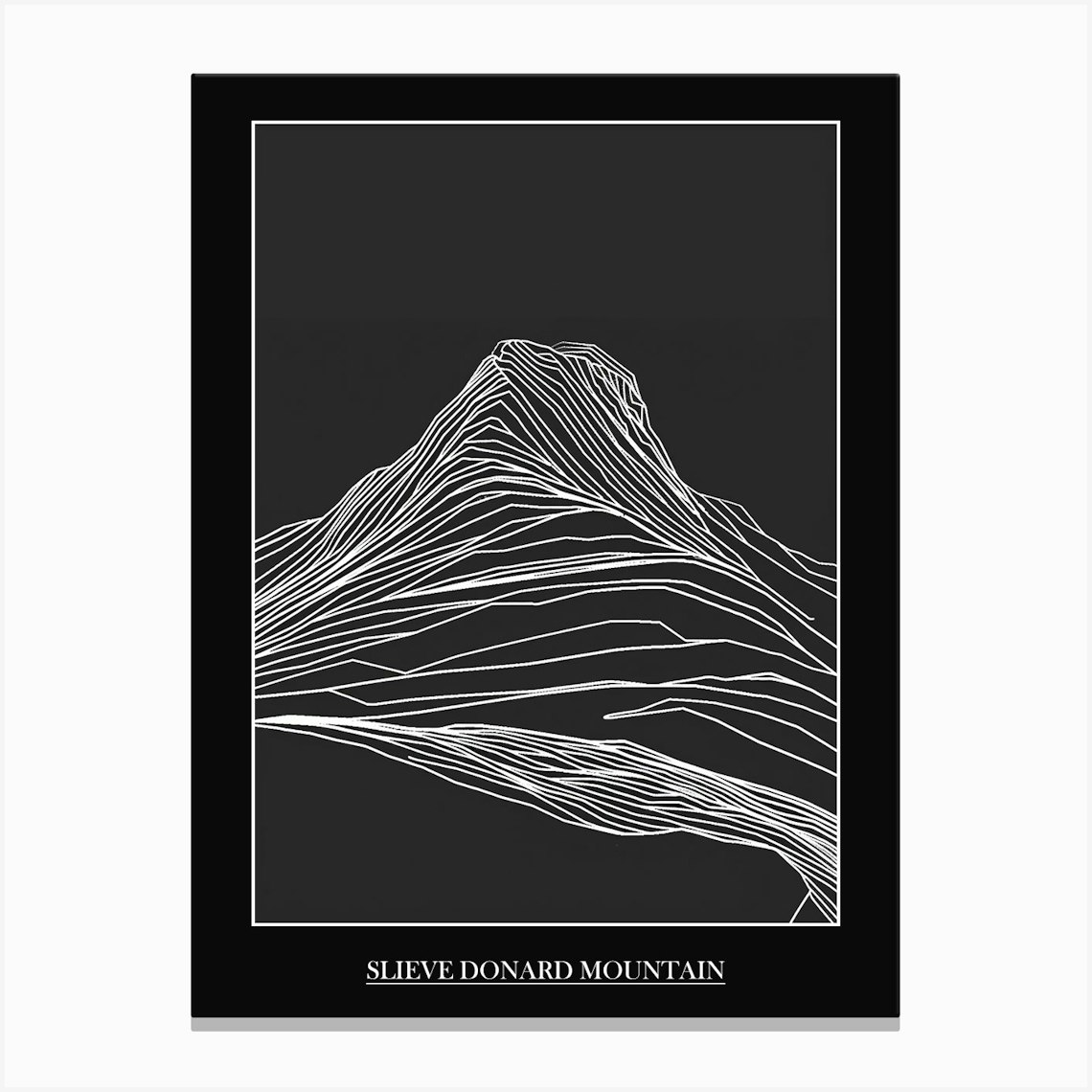Slieve Donard Mountain Line Drawing 2 Poster Canvas Print by Pixel ...