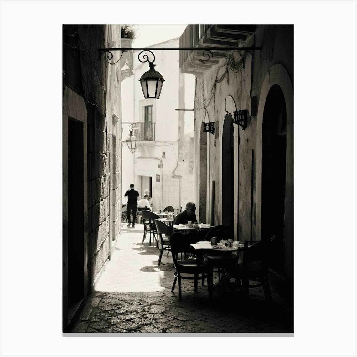 Alghero Italy Black And White Analogue Photography 1 Canvas Print By